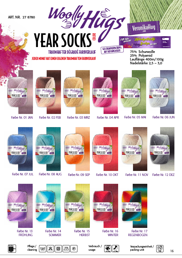 Woolly Hugs Year Socks 4-ply 100g – SEW-shop